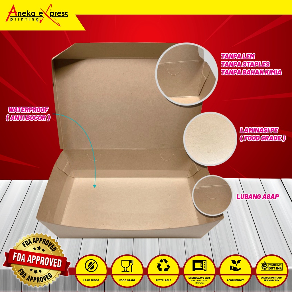 Jual PAPER LUNCH BOX UKURAN M DAN UKURAN L FOODGRADE MURAH SIAP PAKAI ...