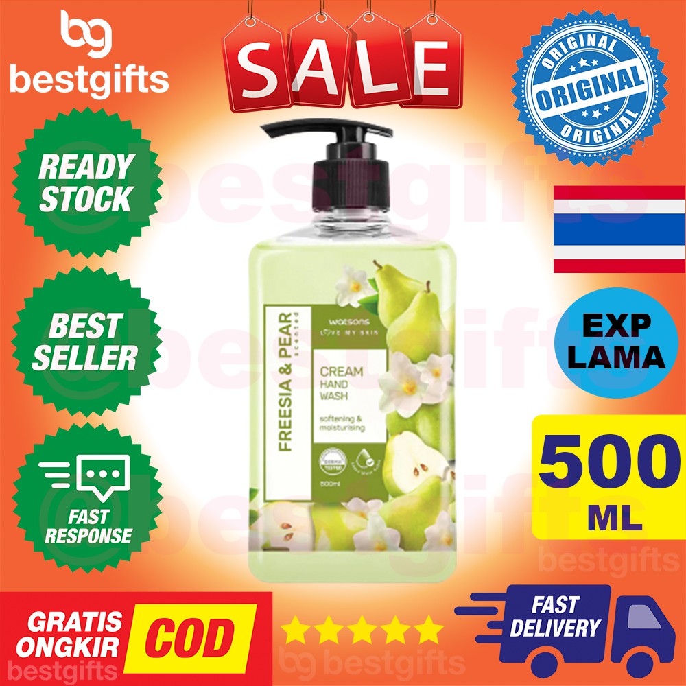 Jual WATSONS CREAM HAND WASH SABUN CUCI TANGAN CAIR FREESIA PEAR GREEN ...