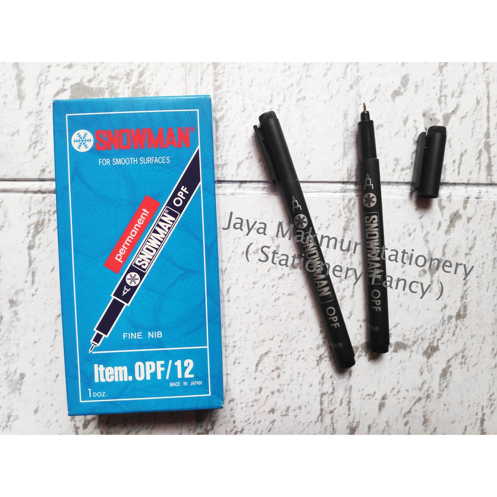 Jual Spidol Pen Permanent Snowman OHP tipe OPF/ Fine Nib | Shopee Indonesia