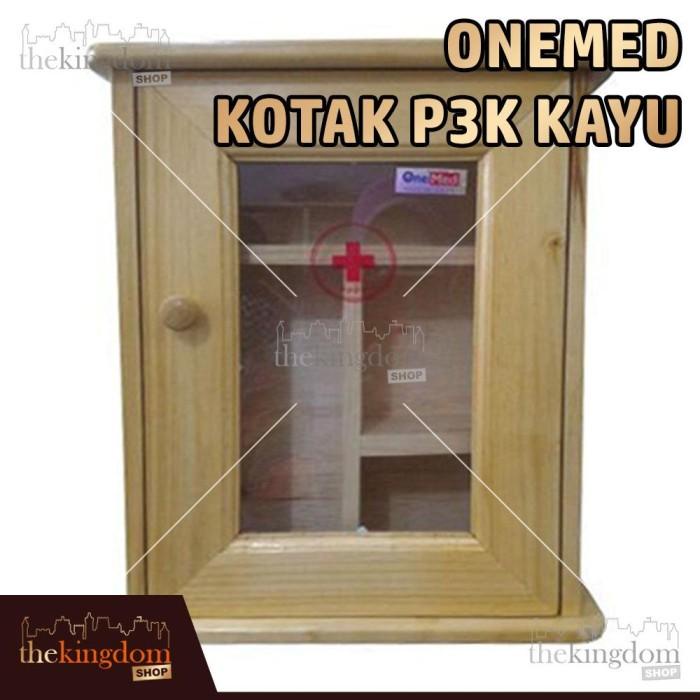 Jual Box Onemed Kotak P3K Kayu Rak Dinding Kaca Gantung Obat First Aid ...