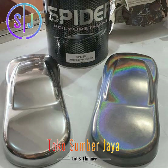Jual Cat Spider Chrome Effect Silver PU SPC 88 (200ml) | Shopee Indonesia