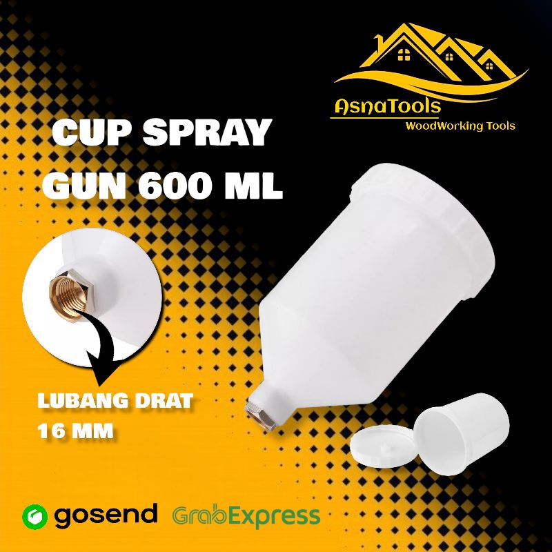 Jual HVLP Spray Gun Cup - Tabung Cat 600 ML | Shopee Indonesia