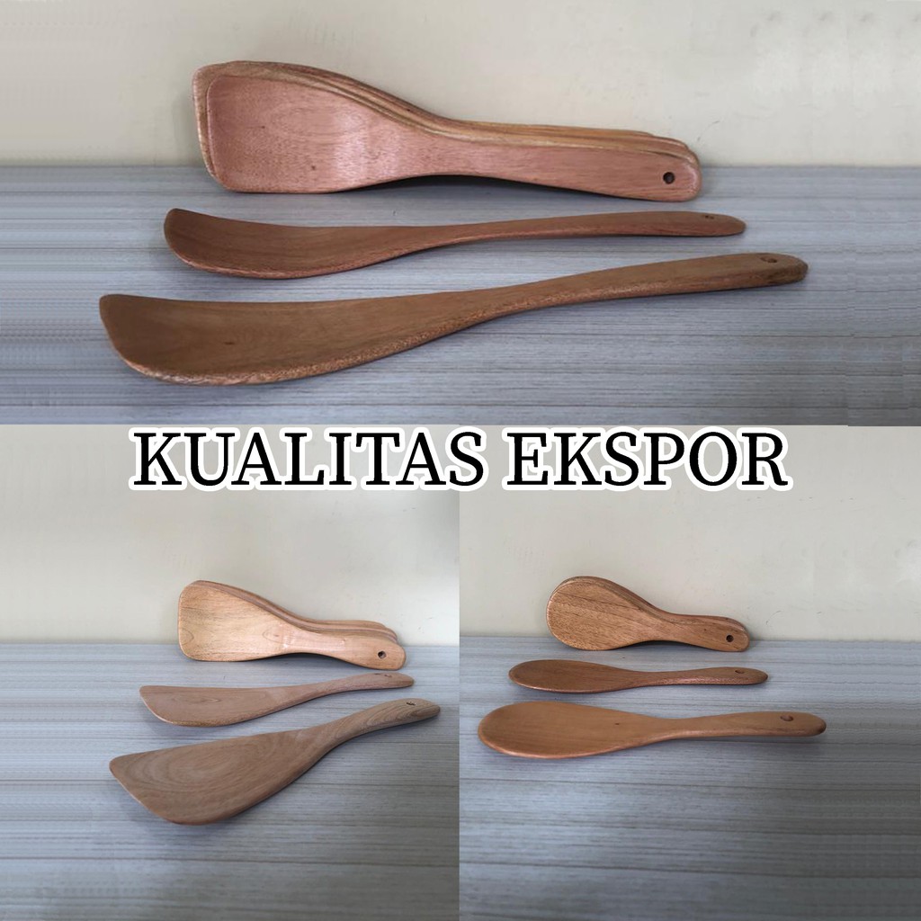 Jual centong spatula teflon sutil sodet kayu mahoni | Shopee Indonesia