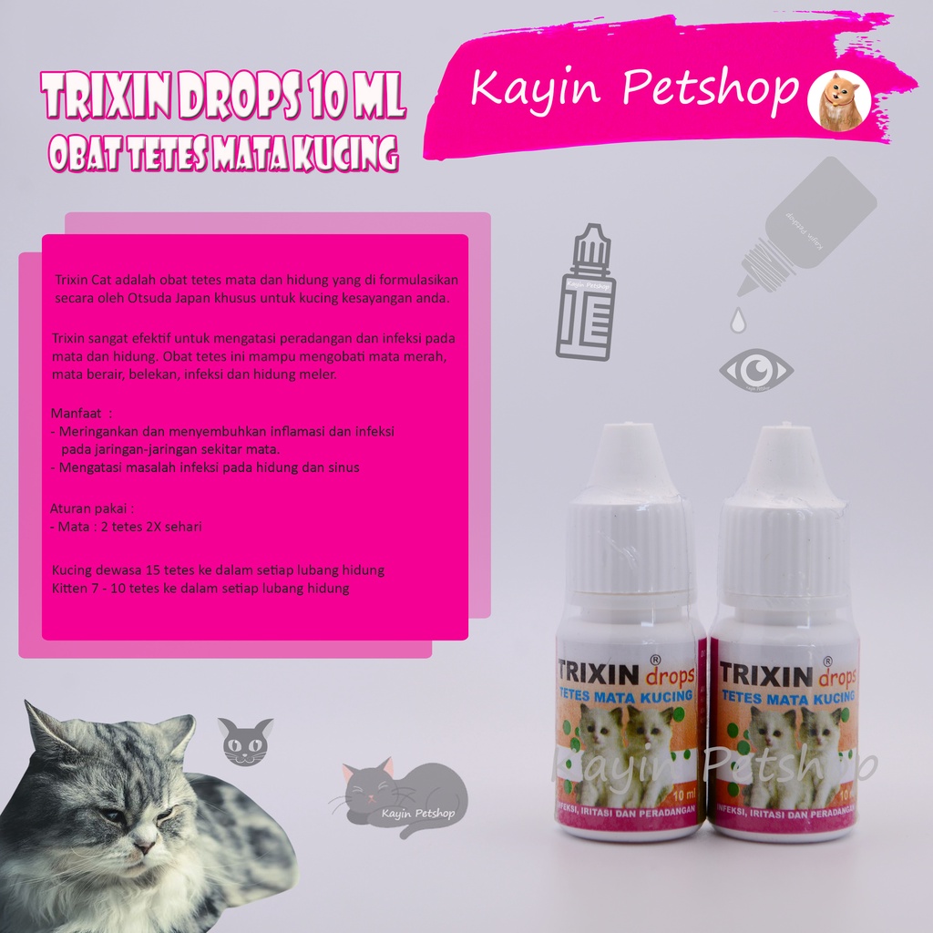 Jual TRIXIN DROPS 10ml - Tetes Mata Kucing (obat infeksi mata kuicing ...
