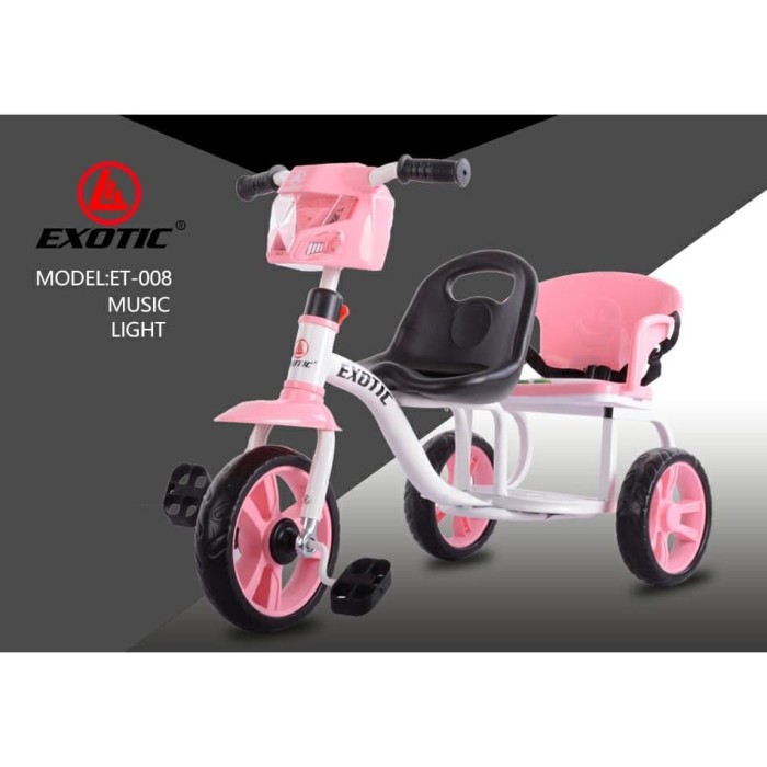 Jual Sepeda Anak Exotic Tricycle ET008 2 Kursi IC Music n Light Ban EVA ...