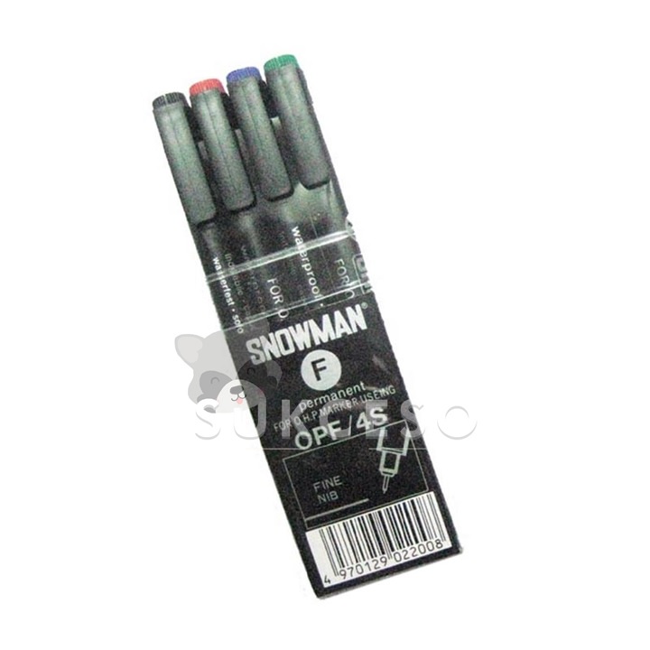 Jual Snowman Spidol OHP F SET (4 Color) Fine | Shopee Indonesia