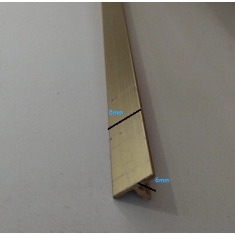 Jual List Variasi 8 mm Gold List T Alumunium Edging Penutup Celah Strip ...