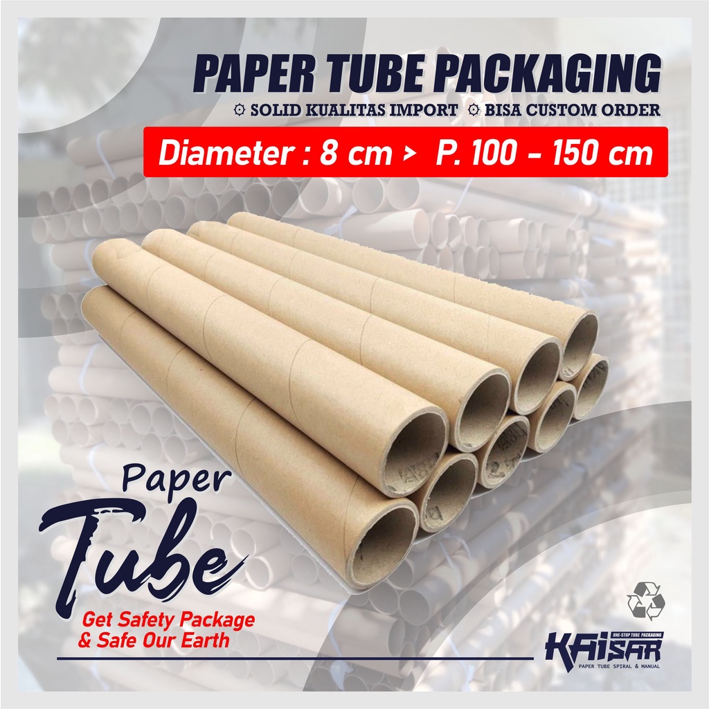 Jual TABUNG KARDUS / PAPER TUBE / ROLL SELONGSONG PACKING DIAMETER 8 CM PANJANG 100 - 150 ...