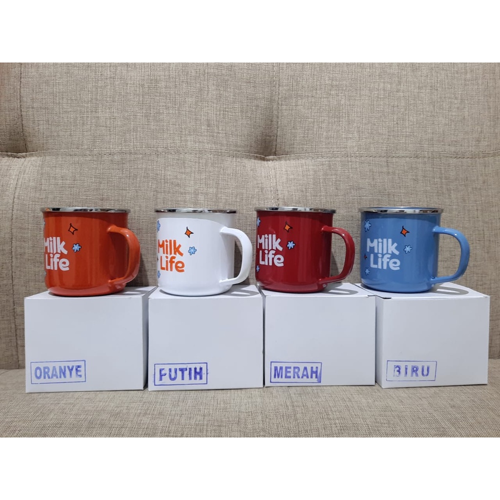 Jual Mug Enamel BT 21 Milk Life | Shopee Indonesia