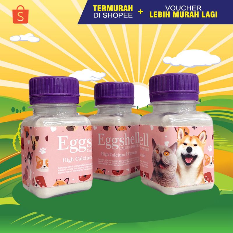 Jual EGG SHELL POWDER - Vitamin Cangkang Telur Kucing Kalsium Kucing ...