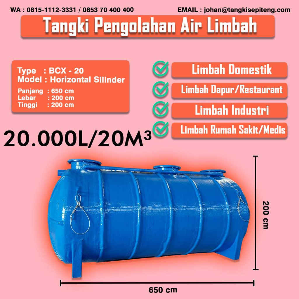 Jual Tangki IPAL Kapasitas 20000 Liter 20m3- BIOTECH SYSTEM - Septic ...