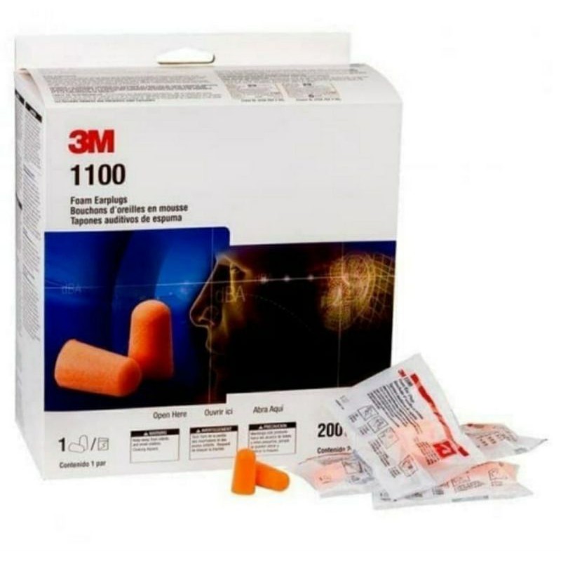Jual Ear plug 3M Orange - pelindung telinga Ear plug 3M 1100 | Shopee ...