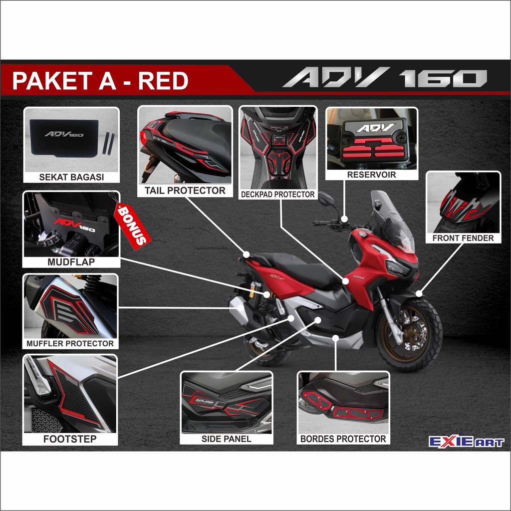 Jual PAKET BODY PROTECTOR ADV 160 - FULL SET AKSESORIS PELINDUNG ADV ...
