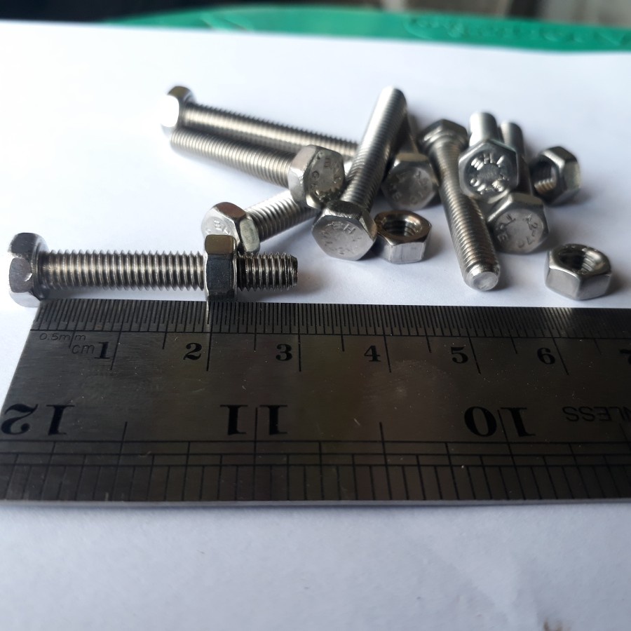 Jual BAUT STAINLESS M5 X 30 / BAUT SS M5 X 30 SUS 304 / BAUT M5X30 STAINLESS STEEL / BAUT M5 ...