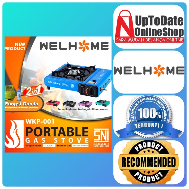 Jual KOMPOR PORTABLE 2in1 WELHOME WKP-001 SAFETY GAS KOKOH TAHAN LAMA ...