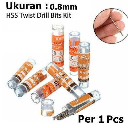 Jual Mata Bor 0,8mm Papan PCB HSS Micro Special Twist Drill Bits Straight Shank 0.8mm | Shopee ...