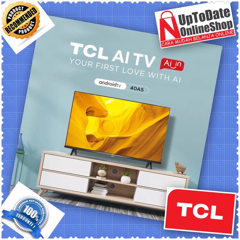 Jual TV LED 40INCH TCL 40A5+ ANDROID 11 SMART TV FRAMELESS FHD | Shopee ...