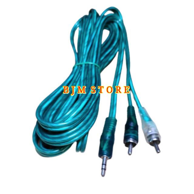 Jual Kabel RCA 2-1 Transparan 5M / Kabel Audio RCA To Mini Stereo ...
