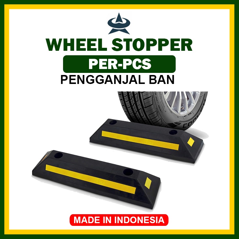 Jual GEMUK Pengganjal Ban Mobil Dengan Reflector Cahaya Wheel Stopper ...