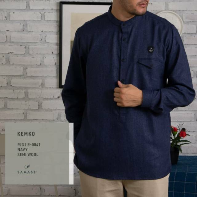 Jual koko samase kode r0041 warna navy | Shopee Indonesia
