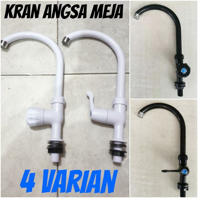 Jual kran angsa meja pvc hitam / putih SOLIGEN | Shopee Indonesia