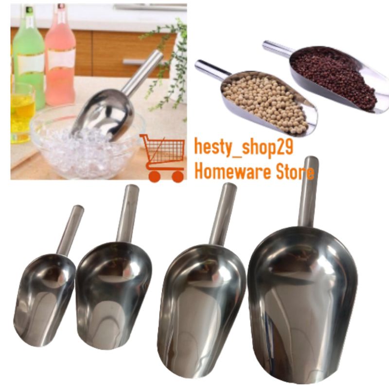 Jual Termurah Sekop Es Batu Stainless Sendok / Skop Es Batu Sembako ...