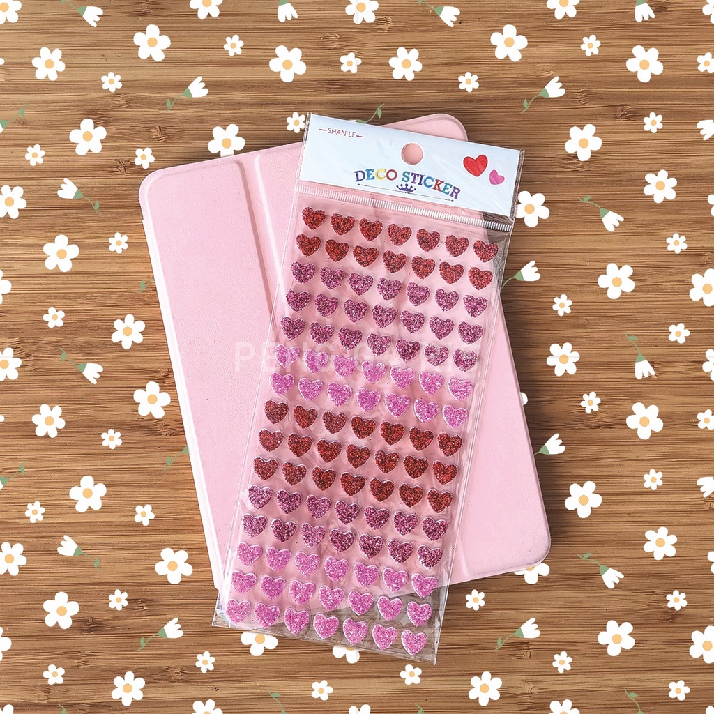 Jual Sticker Busa with Glitter Hearts & Flowers | Shopee Indonesia