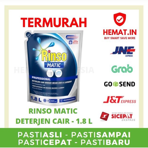 Jual RINSO MATIC DETERJEN CAIR KHUSUS MESIN CUCI & LAUNDRY KILOAN 1.65 ...