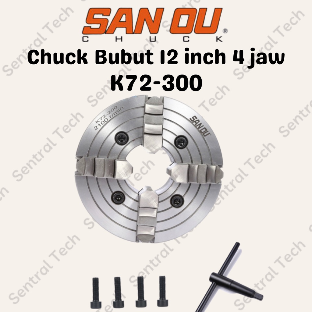Jual Chuck Bubut 12 4 Jaw K72 300 Catok Kepala Bubut 12 Inch 4 Jaw