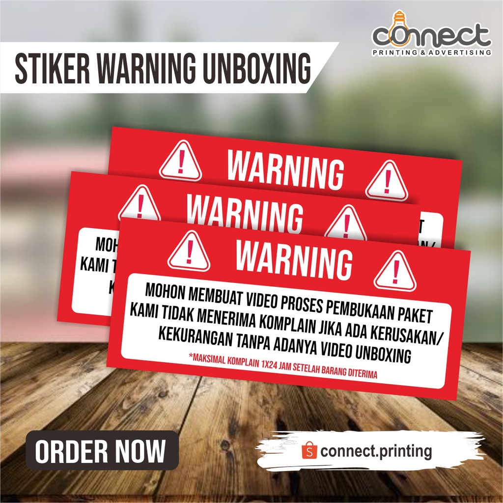 Jual Stiker Unboxing Kecil, Stiker Warning Unboxing, Stiker Video Buka ...