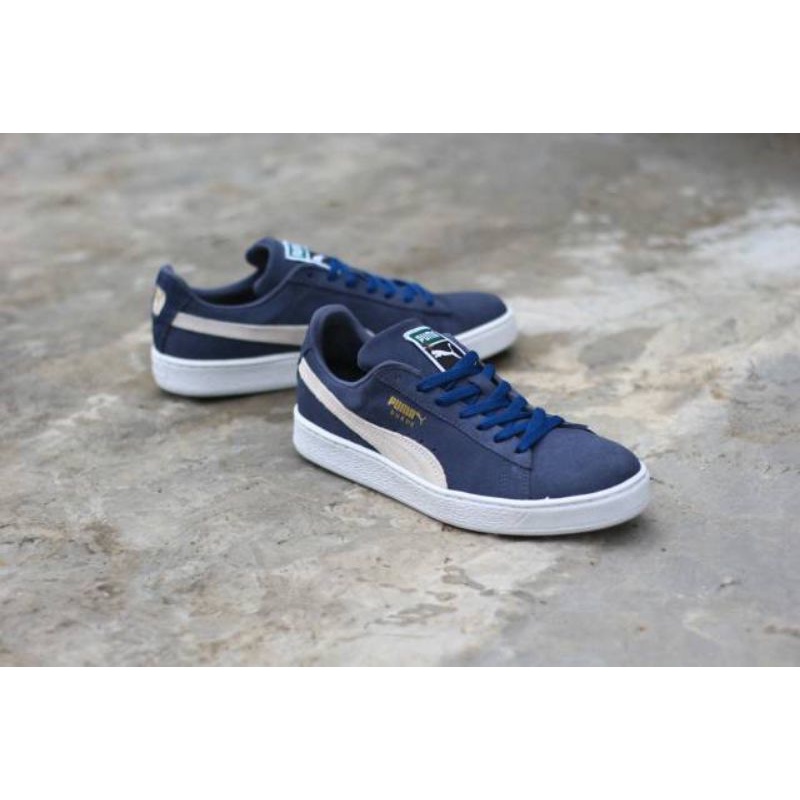 Jual SEPATU PUMA SUEDE BLUE WHITE ORIGINAL MADE IN INDONESIA | Shopee ...