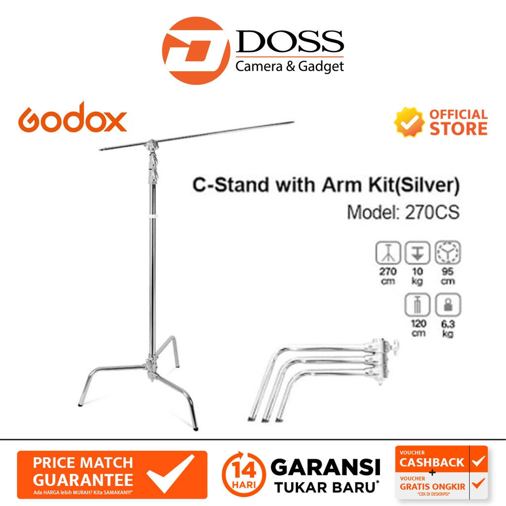 Jual Godox Light Stand 270CS With Arm Kit | Shopee Indonesia