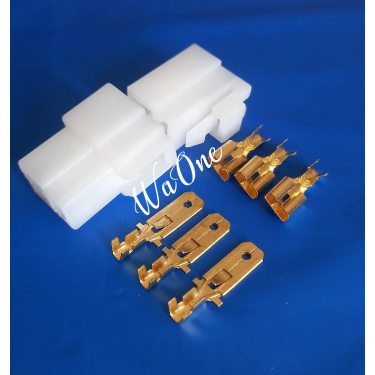 Jual Socket 3 pin Besar Plus Skun Soket Kabel Mobil 3pin Konektor Besar ...