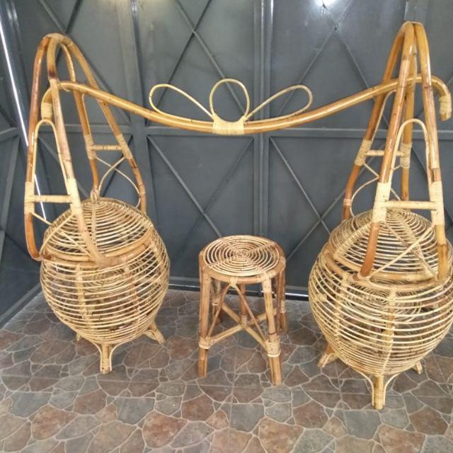 Jual Pikulan angkringan dawet GERAISURYA keranjang kerodong rotan set ...