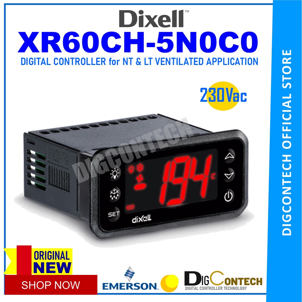 Jual Temperature Digital Controller Dixell XR60CH-5N0C0 230V Emerson ...