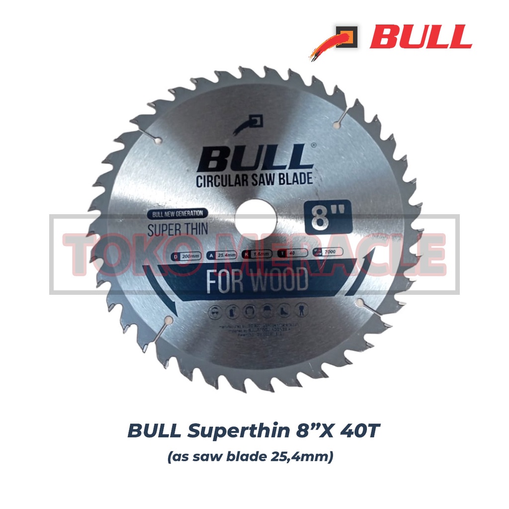 Jual BULL Circular saw blade 8"X40T - Mata Gergaji - Pisau Serkel ...