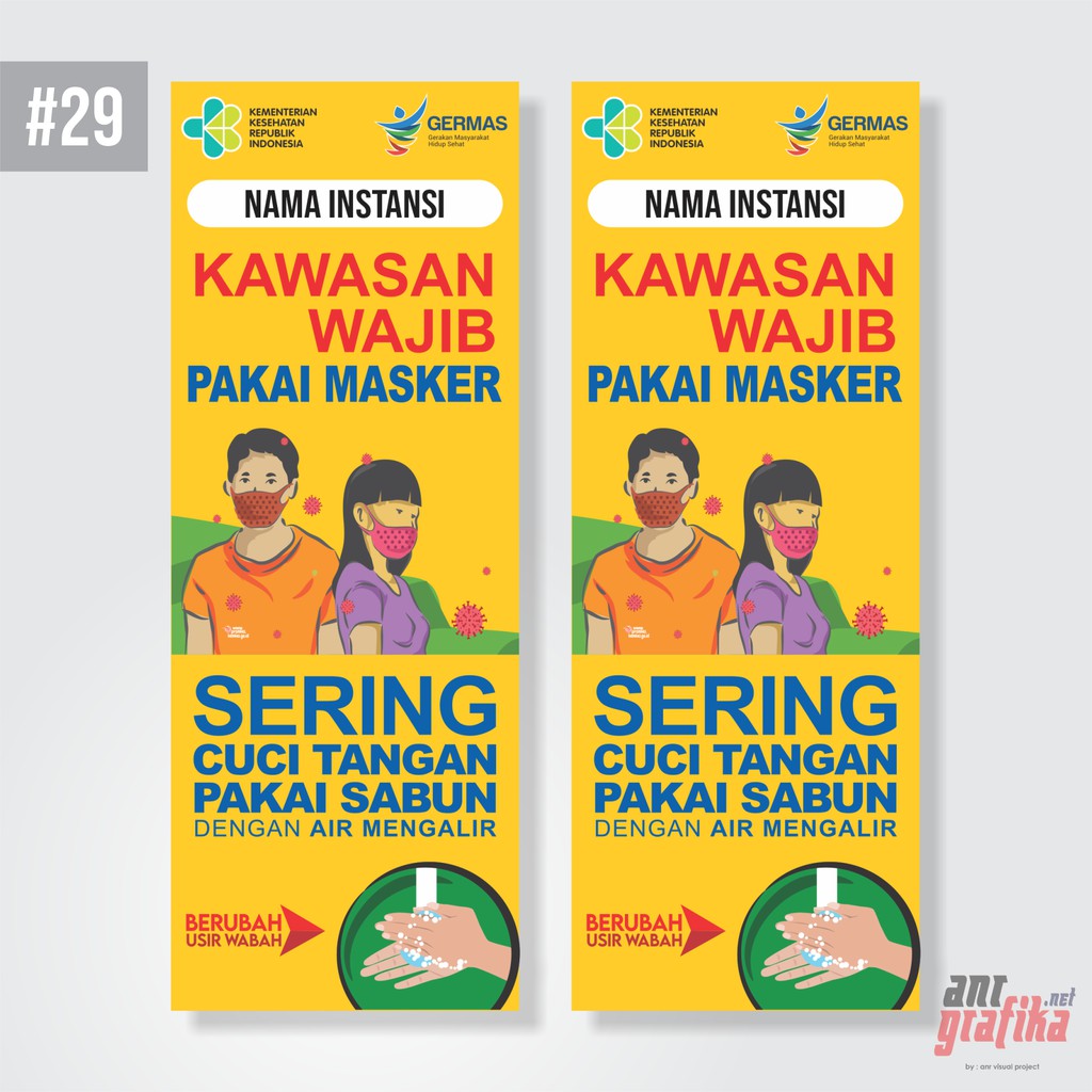 Jual X Banner/Banner/Spanduk Protokol Kesehatan (PROKES) Kantor ...