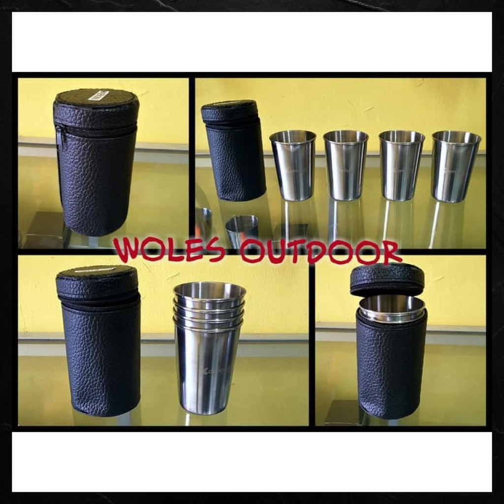 Jual GELAS SET STAINLESS CHANODUG ISI 4 PCS 170 ML | Shopee Indonesia