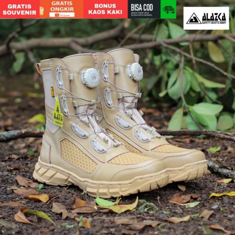 Jual Sepatu PDL Tali Putar Sarang Tawon Warna Cream Gurun Kulit Sapi ...