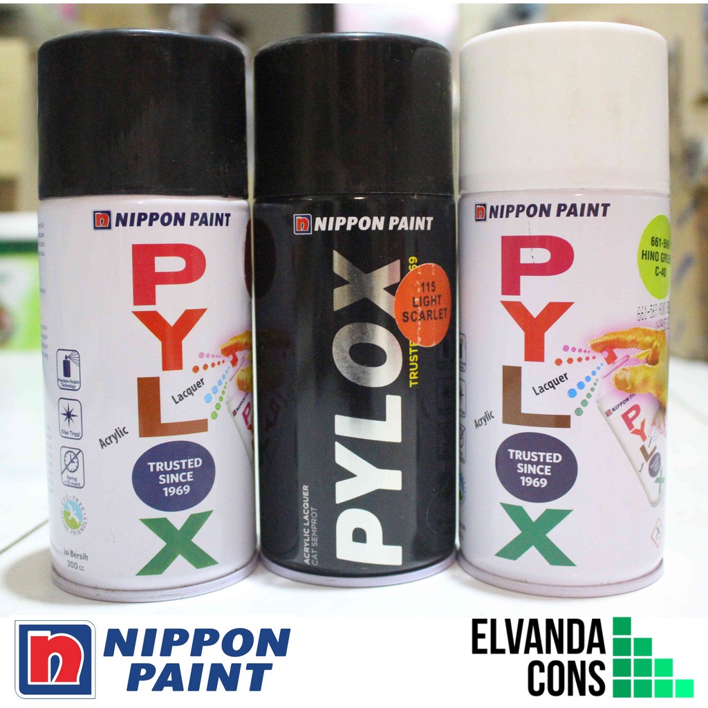 Jual PYLOX Cat Semprot/Spray NIPPON PAINT Pilox Pylok Pilok Solid/Metalic/Primer/Candytone ...