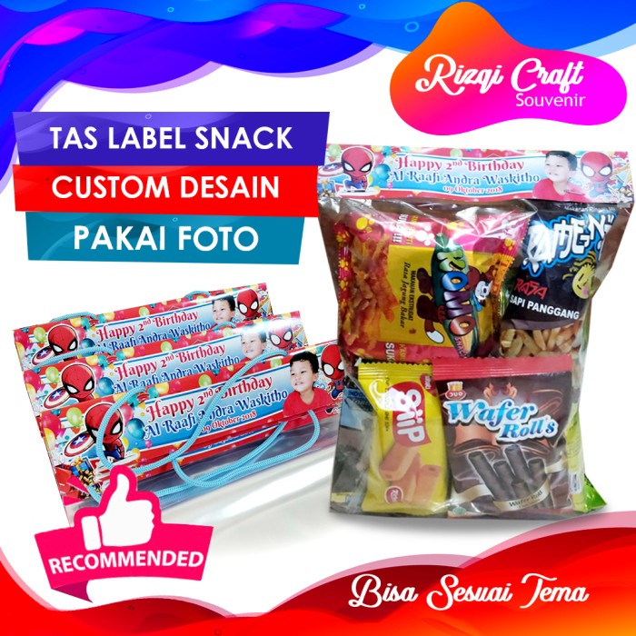 Jual NEW Tas Label Ultah Snack Plastik Ulang Tahun Bisa Custom Nama dan ...