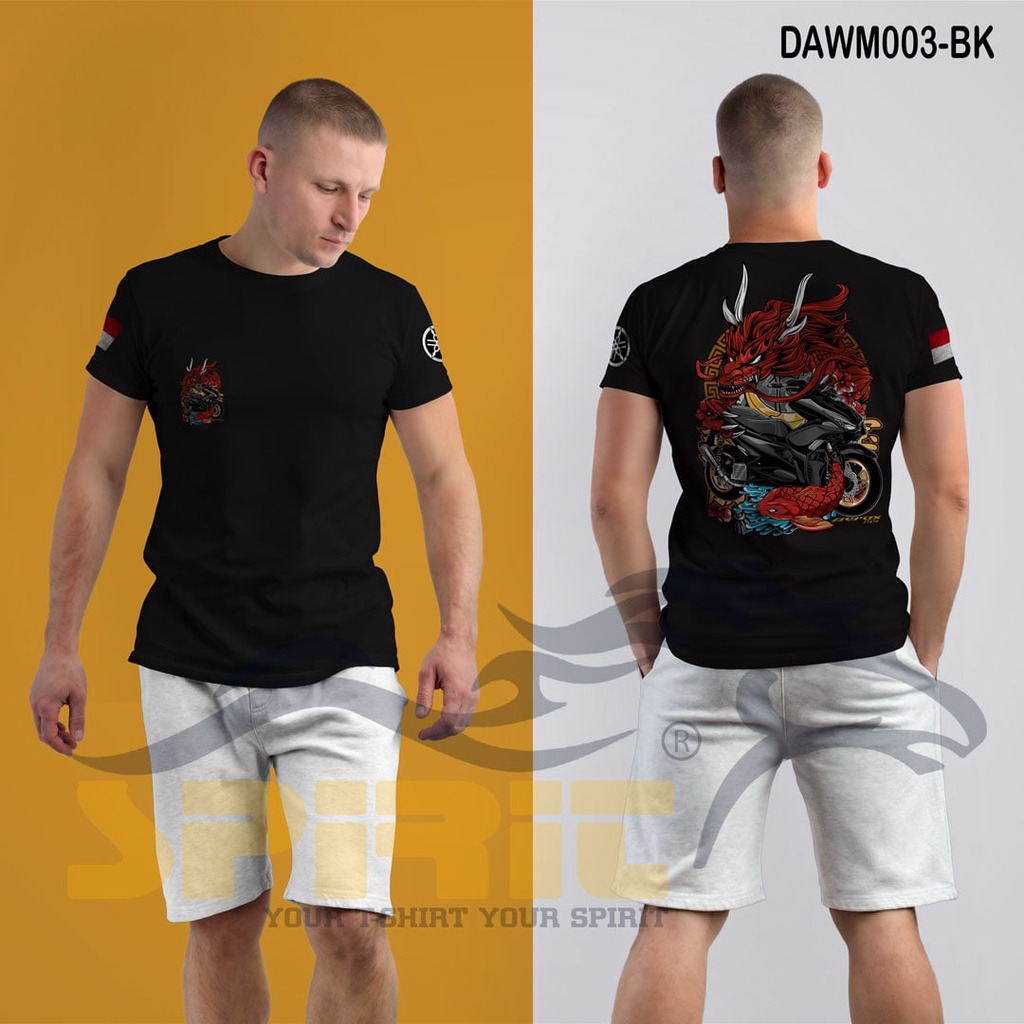 Jual Yamaha Aerox 155 Baju Kaos Rider AEROX CHINESE DRAGON [Sablon DTF] Katun Combed 24s Lengan ...
