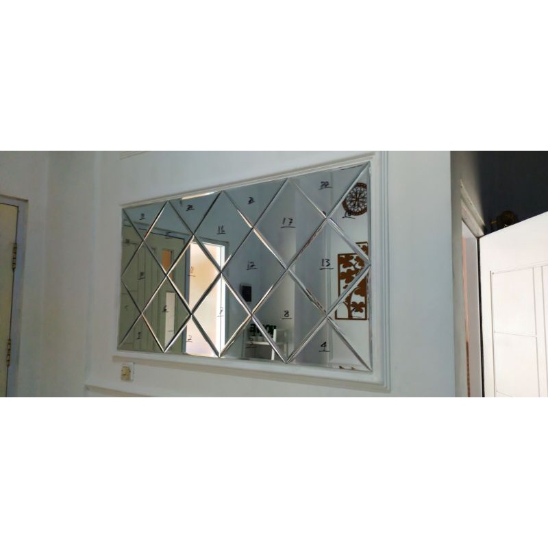 Jual custom kaca cermin bevel ukuran 58 x 187 cm tebal 5mm | Shopee ...