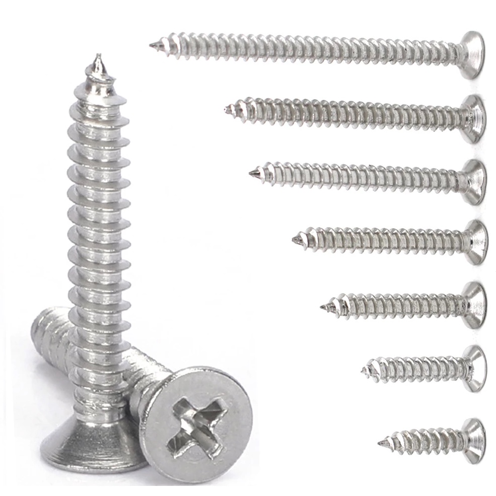 Jual Skrup Flat Head Kepala Datar Untuk Kayu Ukuran 8 6 x 1 1/2 5/8 3/4 ...