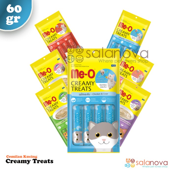 Jual Meo Creamy Treats 60gr Snack Kucing Me-O | Shopee Indonesia