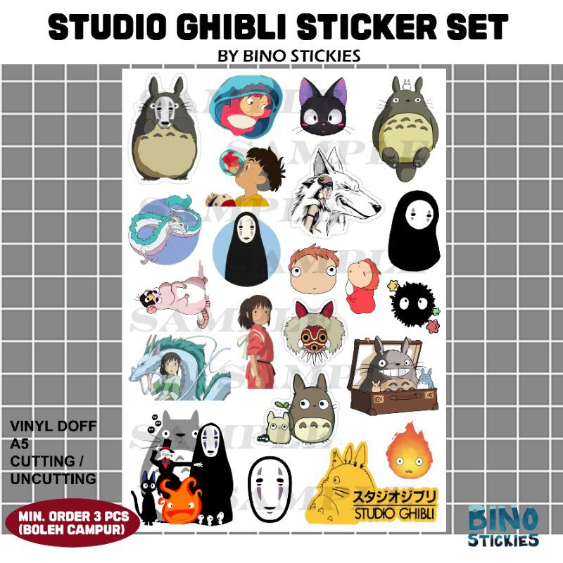 Jual Stiker Studio Ghibli, Stiker Spirited Away, Totoro Sticker Set ...