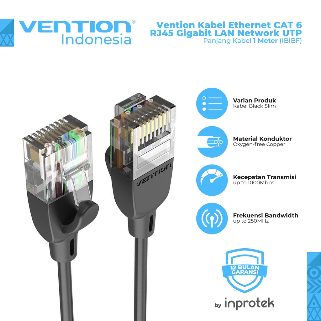 Jual Vention Kabel Ethernet CAT 6 RJ45 Gigabit LAN Network UTP | Shopee Indonesia