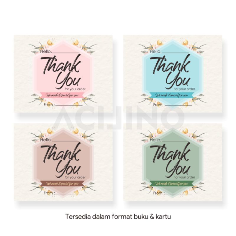 Jual Kertas Ucapan Thank You Card Estetik Hexagonal - Tersedia Dalam ...