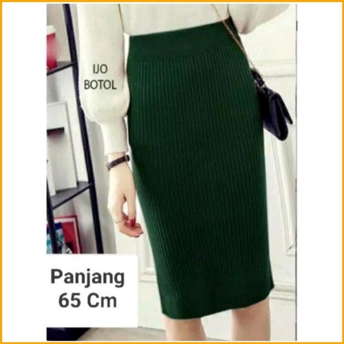 Jual Rok Rajut Span Knitted Pendek Belah/Rok Kerja Wanita murah/rok ...