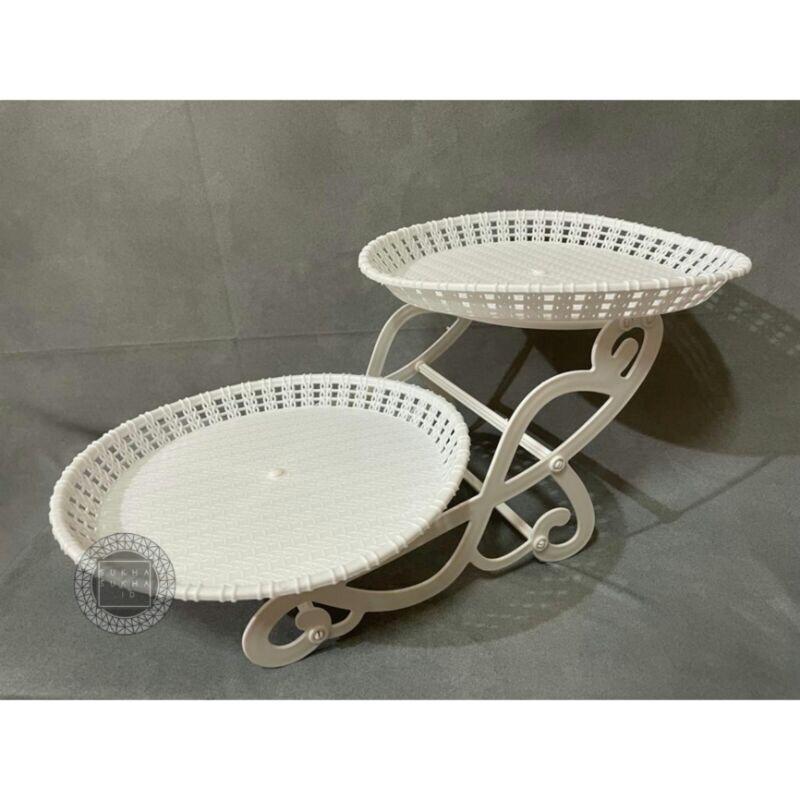 Jual (SKR) Cake Stand Tempat Cupcake Plastik Kereta Bulat Kepang ...